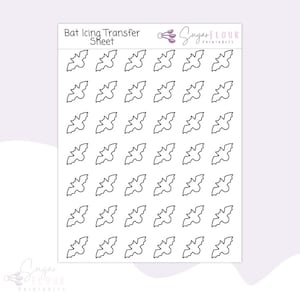Bat Royal Icing Transfer Sheets | Royal Icing Template | Royal Icing ...