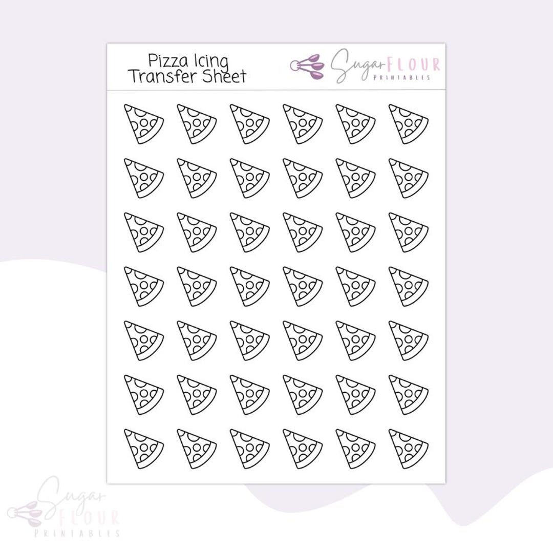 Pizza Royal Icing Transfer Sheets | Royal Icing Template | Royal Icing ...