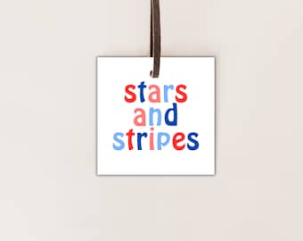 2" Square Stars and Stripes_ Printable Cookie Tag - Etsy UK