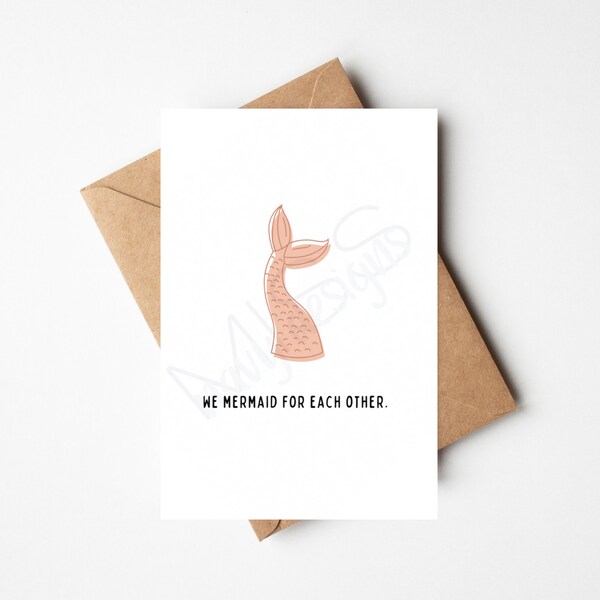 Mermaid Pun Card - Etsy