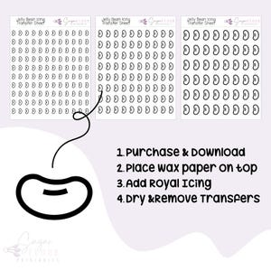 Jelly Bean Royal Icing Transfer Sheets | Royal Icing Template | Royal ...