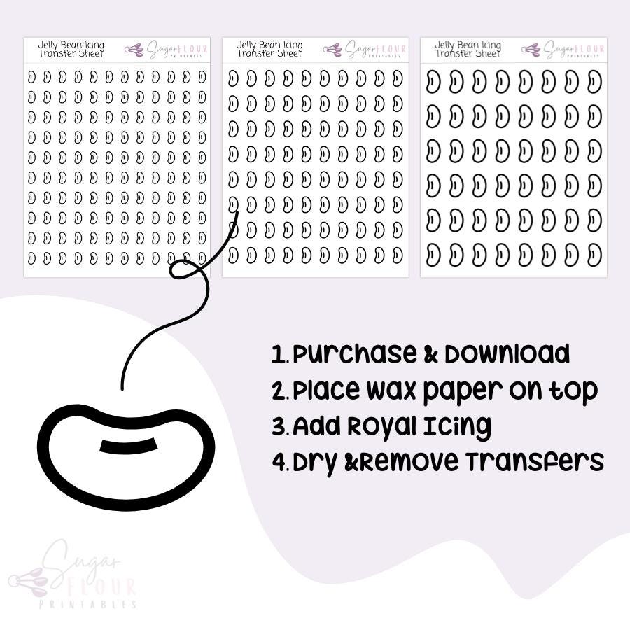 Jelly Bean Royal Icing Transfer Sheets | Royal Icing Template | Royal ...