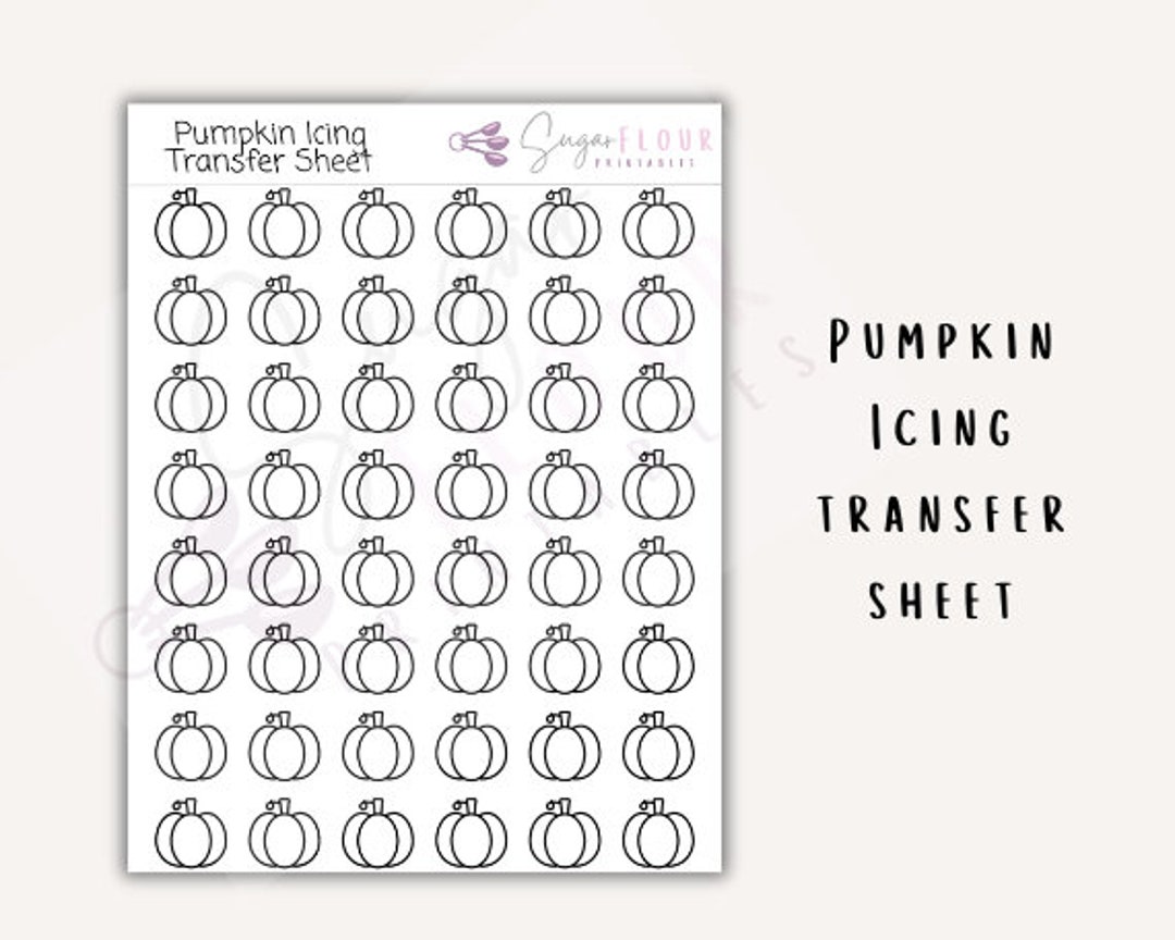 Pumpkin Royal Icing Transfer Sheets Royal Icing Template Royal Icing ...