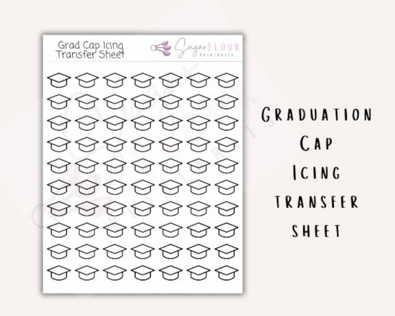 Graduation Cap Royal Icing Transfer Sheets Royal Icing Template Royal Icing Design Grad Cap ...