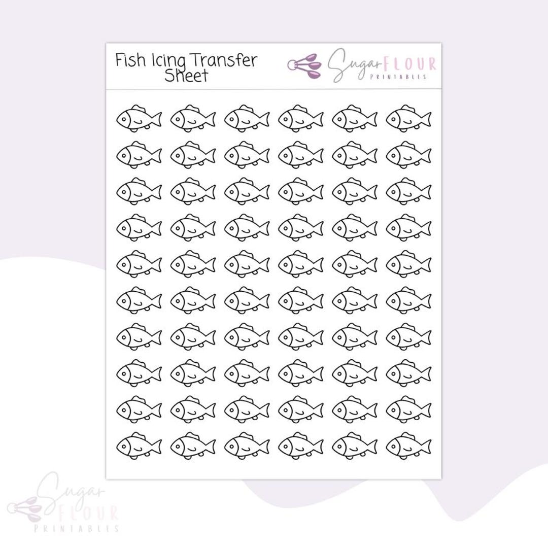 Fish Royal Icing Transfer Sheets | Royal Icing Template | Royal Icing ...