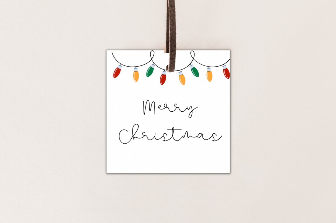 2” & 2.5” Christmas Lights Tag | Printable Gift Tag | Cookie Tag ...