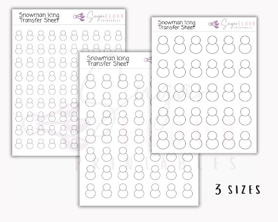 Snowman Royal Icing Transfer Sheets Royal Icing Template Royal Icing ...