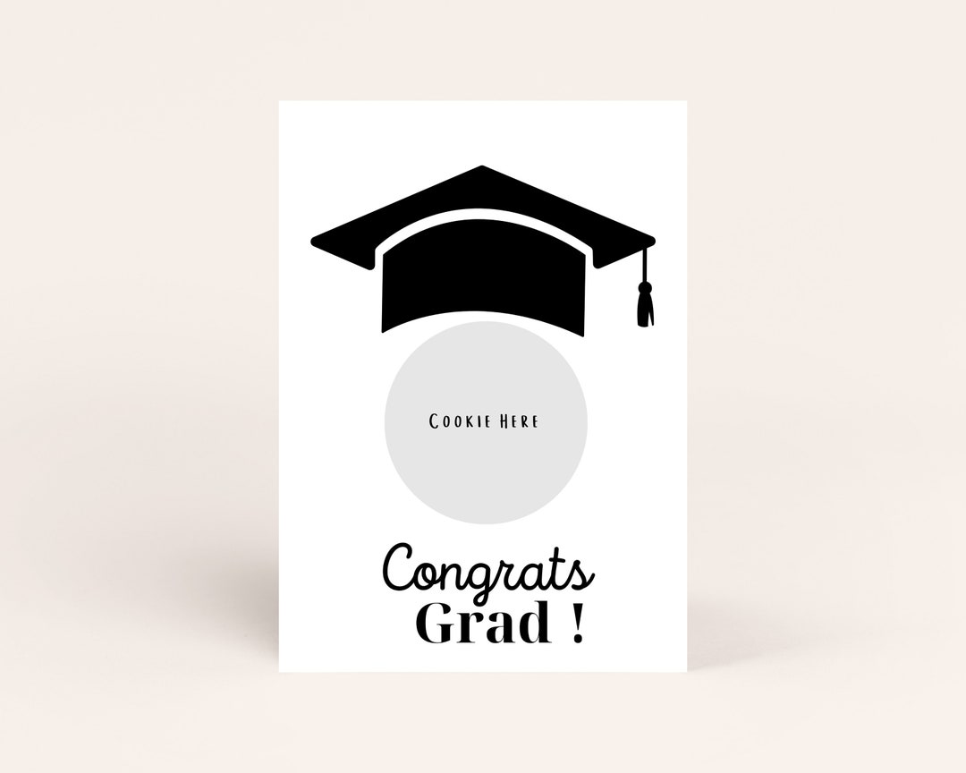Congrats Grad Cookie Card 5x7 & 3.5x5 Printable Cookie Card Gift Card ...