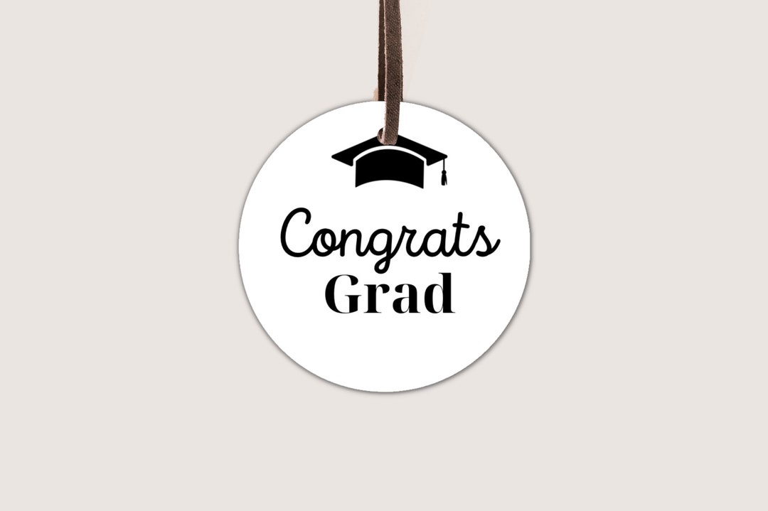 2” & 2.5” Congrats Grad Gift Tag | Printable Gift Tag | Cookie Tag ...