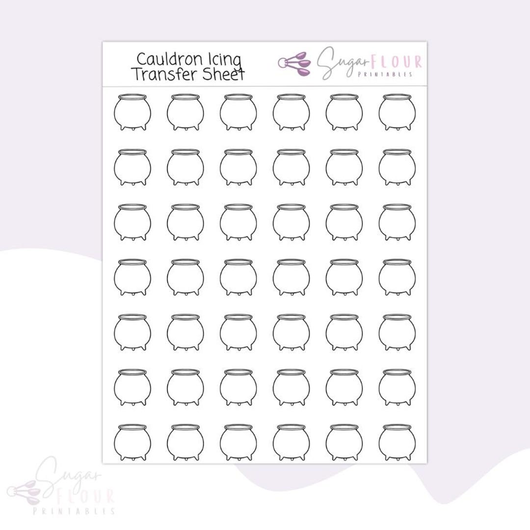 Cauldron Royal Icing Transfer Sheets | Royal Icing Template | Royal ...