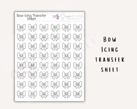 Bow Royal Icing Transfer Sheets Royal Icing Template Royal Icing Design ...