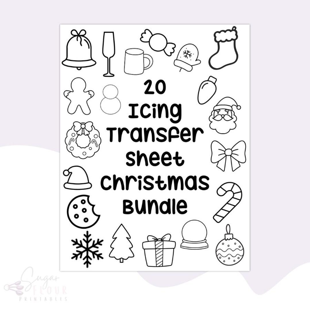 20 Royal Icing Transfer Sheets - Christmas Bundle | Royal Icing ...