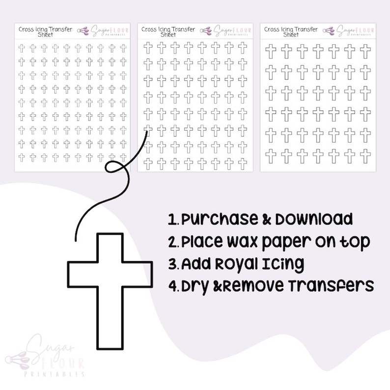 Cross Royal Icing Transfer Sheets | Royal Icing Template | Royal Icing ...