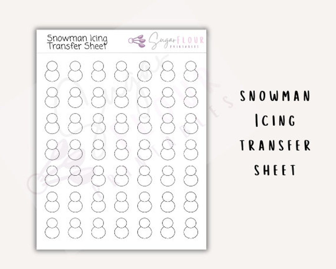 Snowman Royal Icing Transfer Sheets Royal Icing Template Royal Icing ...