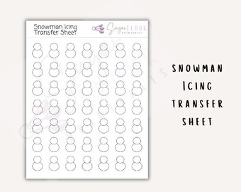 Snowman Royal Icing Transfer Template - Etsy