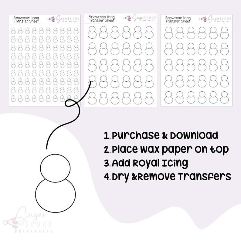 Snowman Royal Icing Transfer Sheets | Royal Icing Template | Royal ...