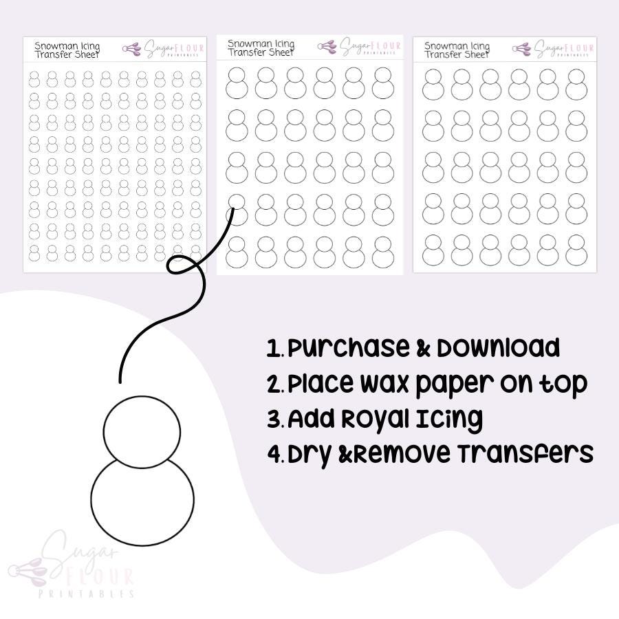 Snowman Royal Icing Transfer Sheets | Royal Icing Template | Royal ...