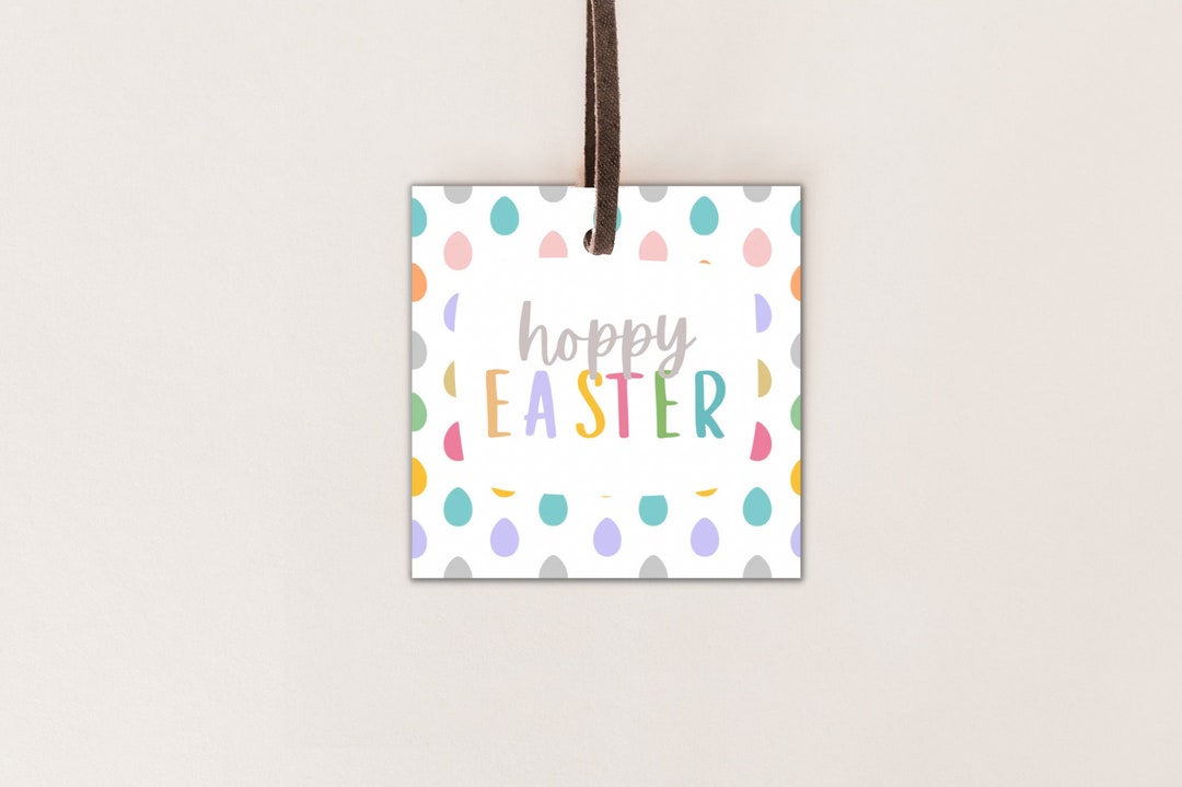 2” & 2.5” Hoppy Easter Tag| Printable Gift Tag | Cookie Tag | Easter ...