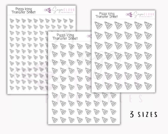 Pizza Royal Icing Transfer Sheets Royal Icing Template Royal Icing ...