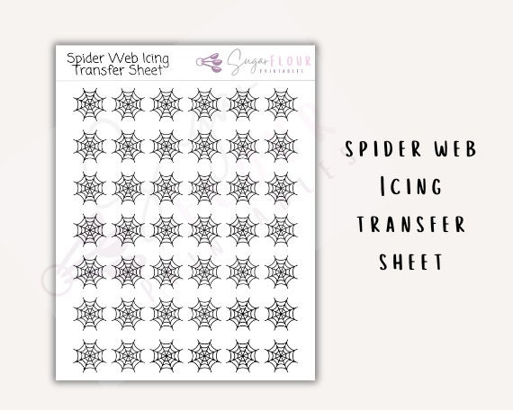 Spider Web Royal Icing Transfer Sheets Royal Icing Template - Etsy ...