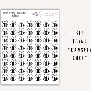 Bee Royal Icing Transfer Sheets Royal Icing Template Royal Icing Design ...