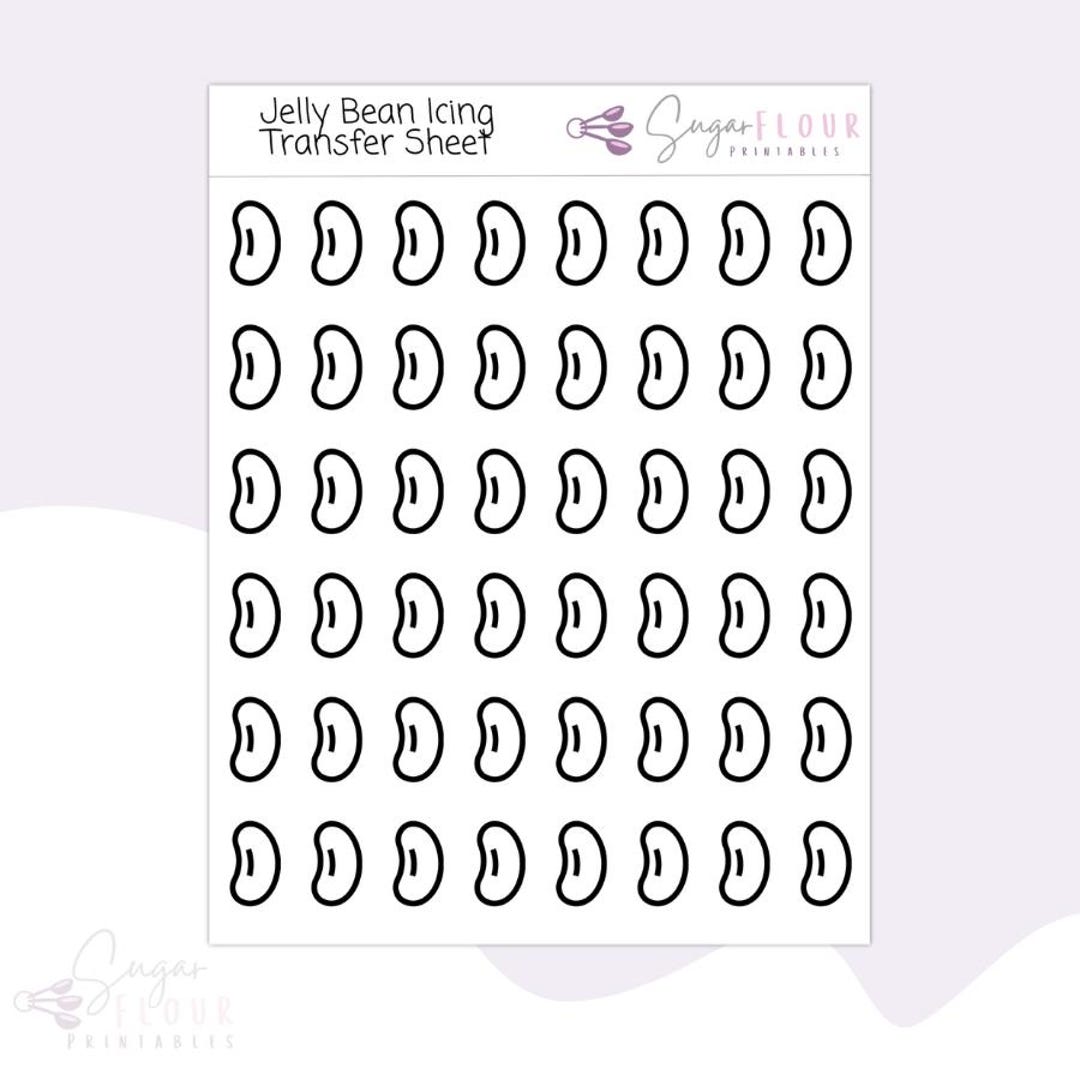Jelly Bean Royal Icing Transfer Sheets | Royal Icing Template | Royal ...