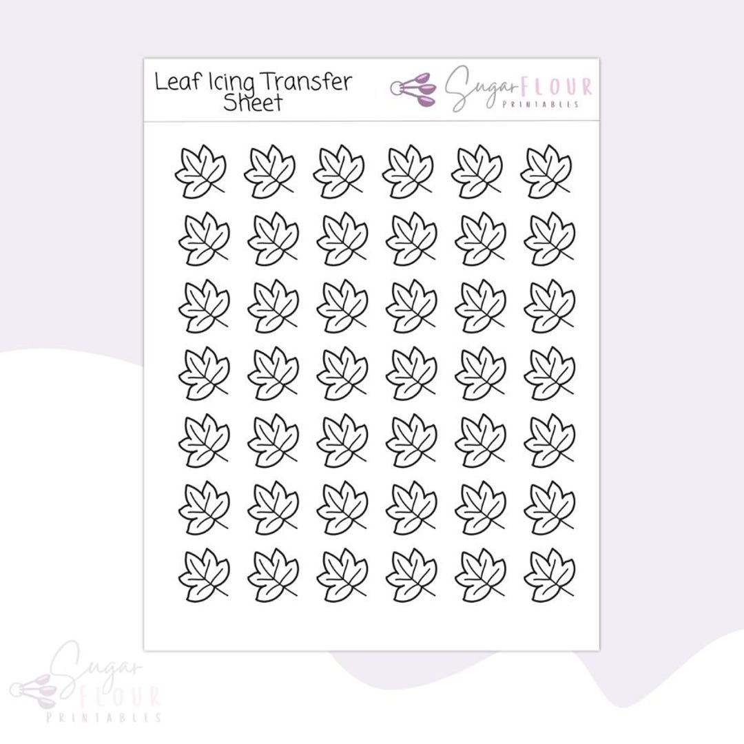 Leaf Royal Icing Transfer Sheets | Royal Icing Template | Royal Icing ...