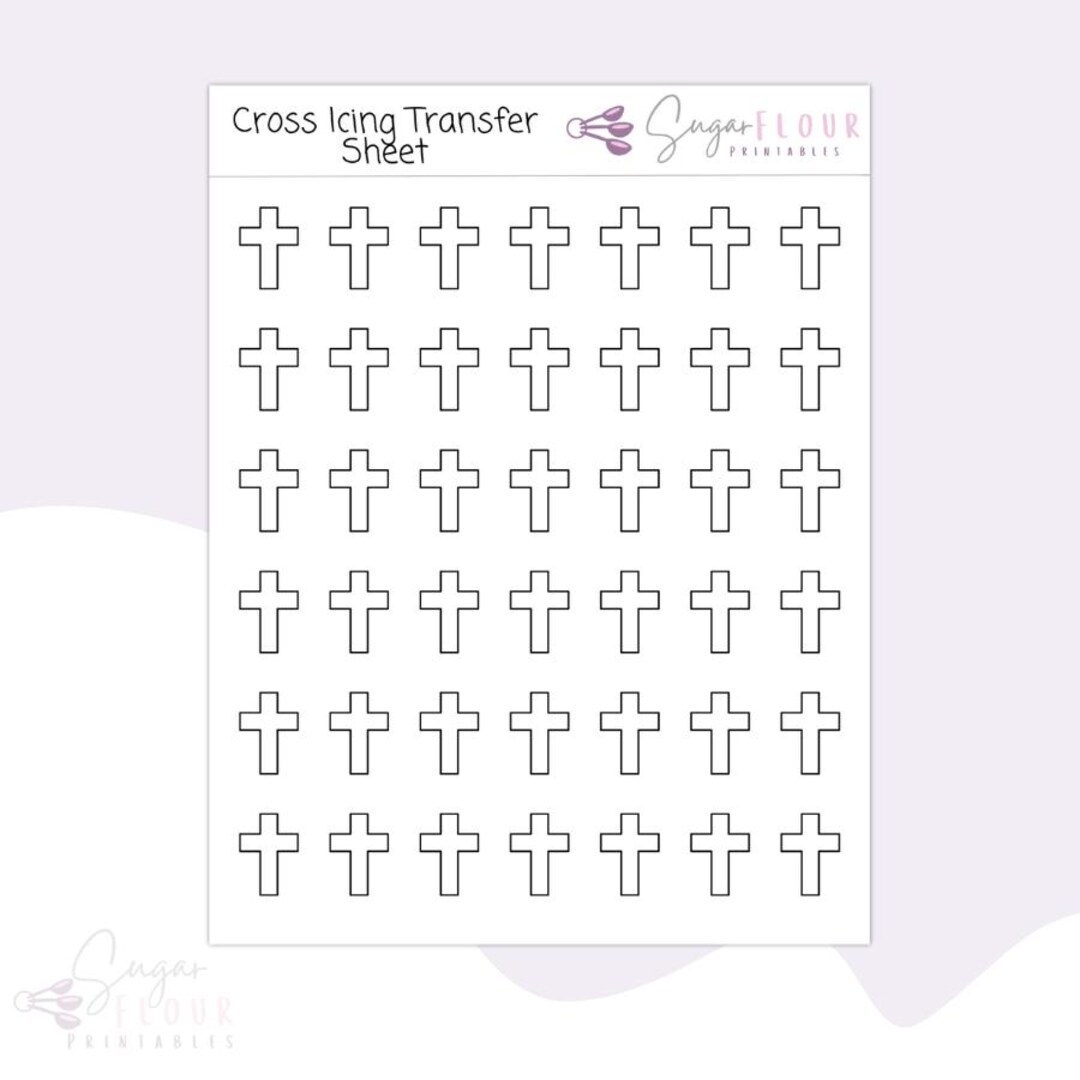 Cross Royal Icing Transfer Sheets | Royal Icing Template | Royal Icing ...