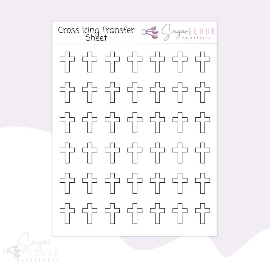 Cross Royal Icing Transfer Sheets | Royal Icing Template | Royal Icing ...