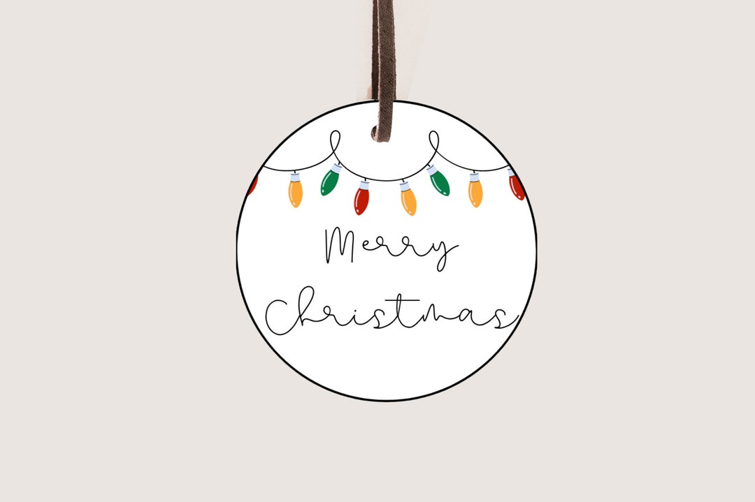 2” & 2.5” Christmas Lights Tag | Printable Gift Tag | Cookie Tag ...
