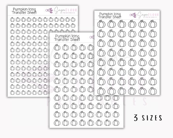 Pumpkin Royal Icing Transfer Sheets Royal Icing Template Royal Icing ...