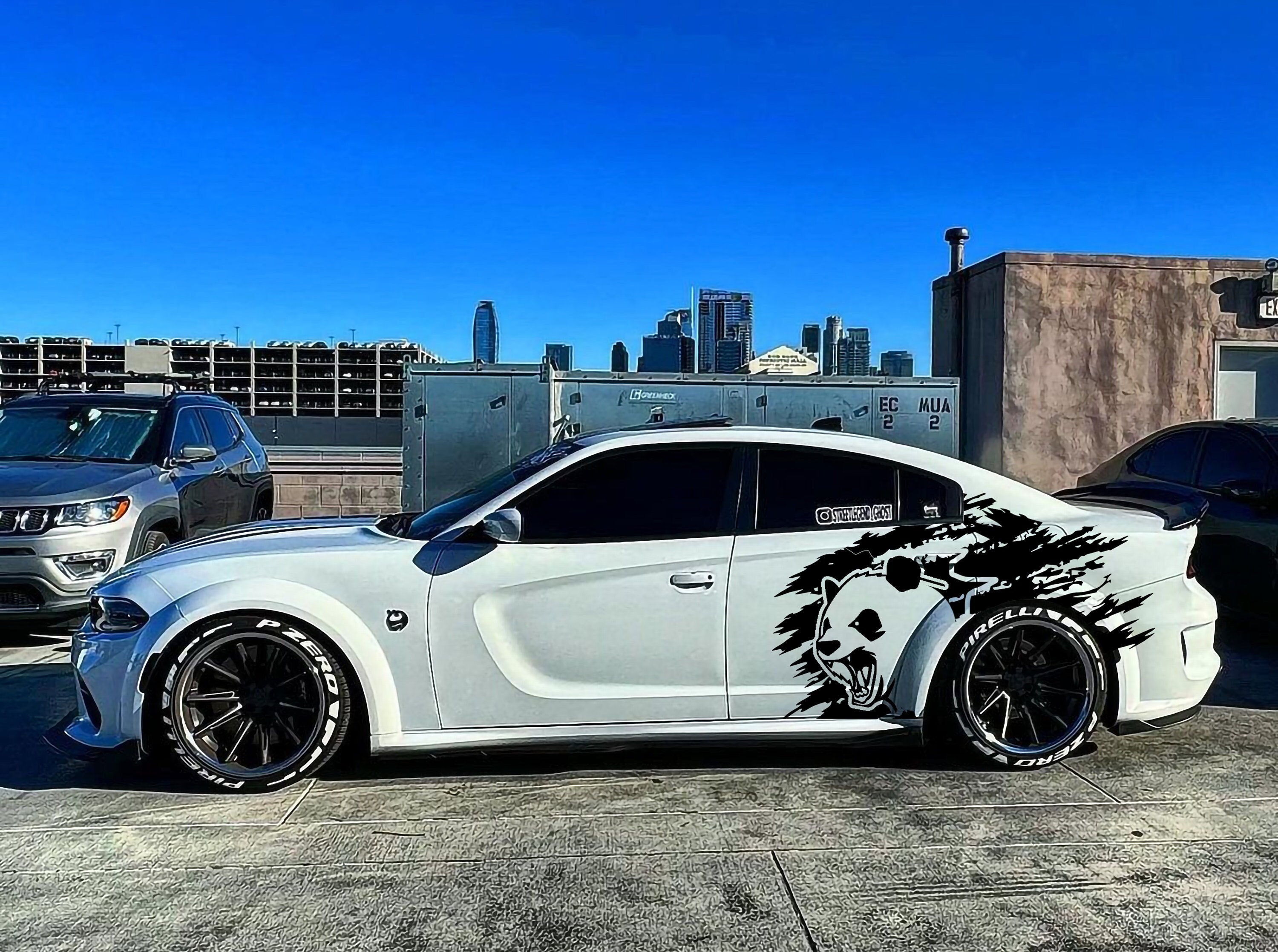 Panda Bear Aggressive Distressed Usa Graphics Honecomb Wrap Design ...