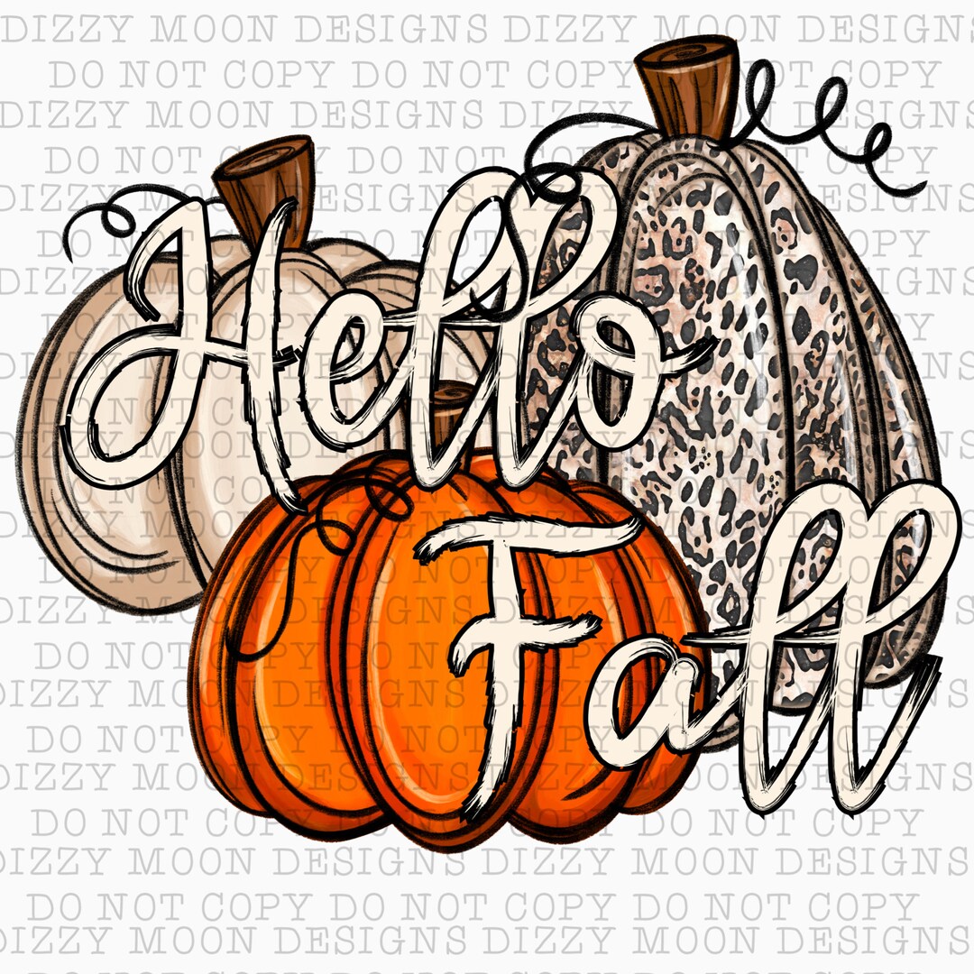 Hello Fall | Pumpkin| Fall | Thanksgiving | Png | Digital Download ...