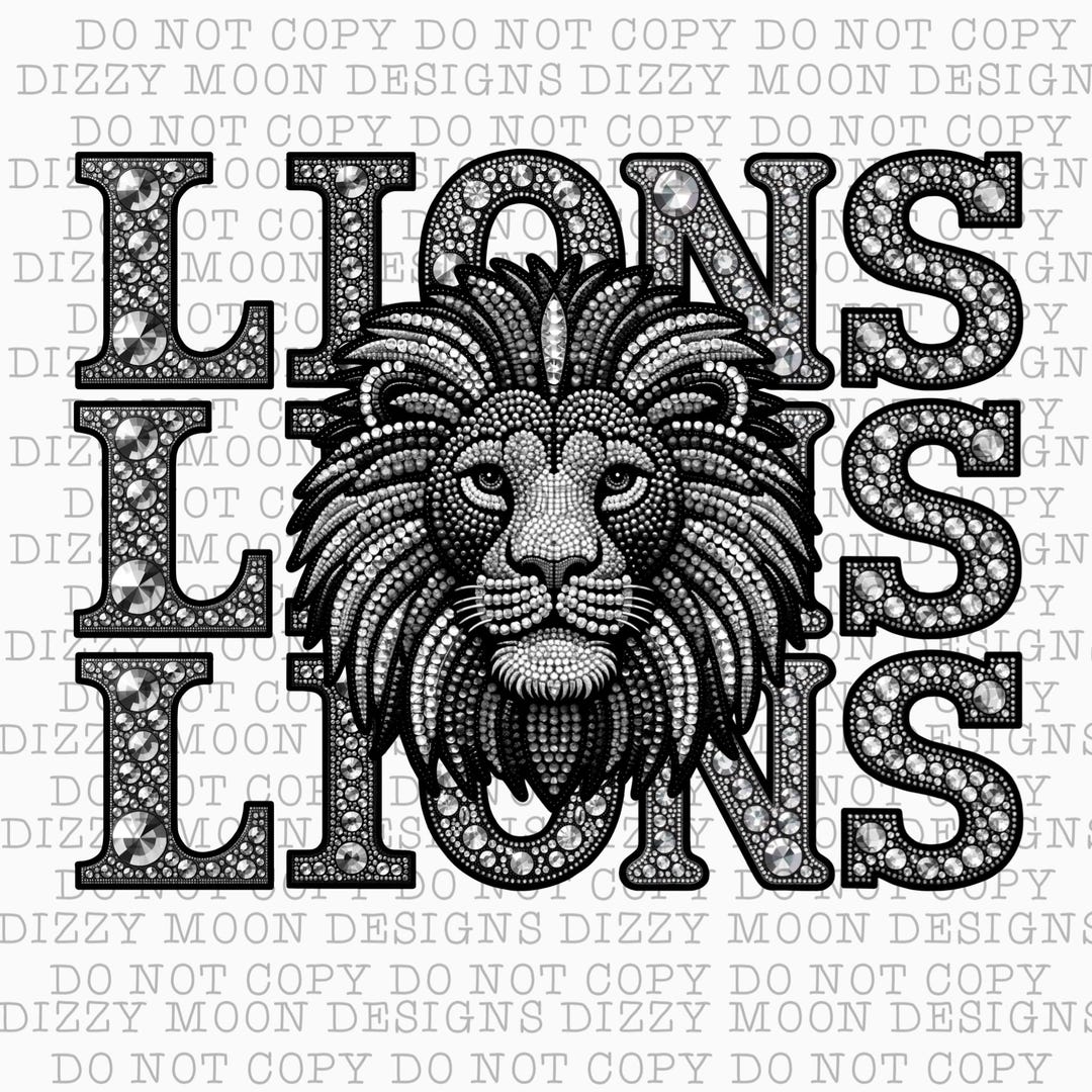 Lions Rhinestone | Sports | Football | School | Png |baseball | Digital ...