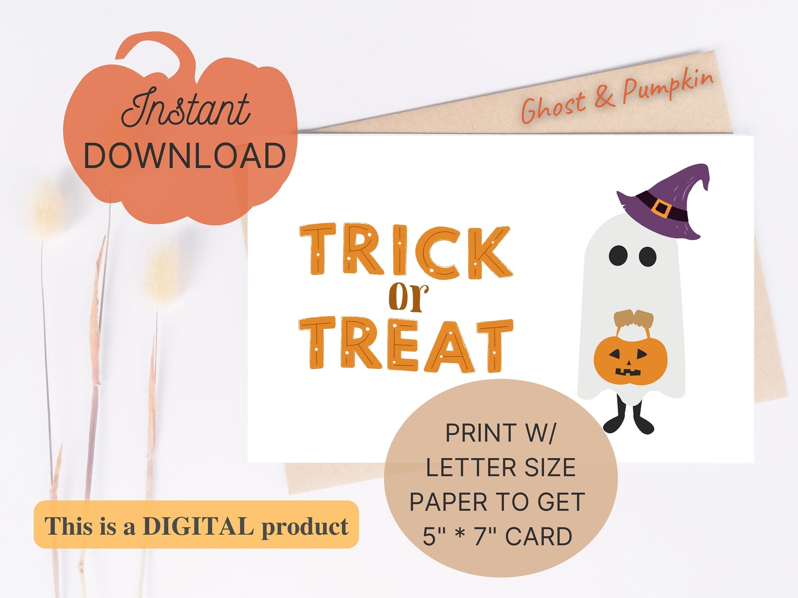 Printable Halloween Card Set |cute Halloween Card |digital Download ...