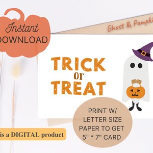 Printable Halloween Card Set |cute Halloween Card |digital Download ...