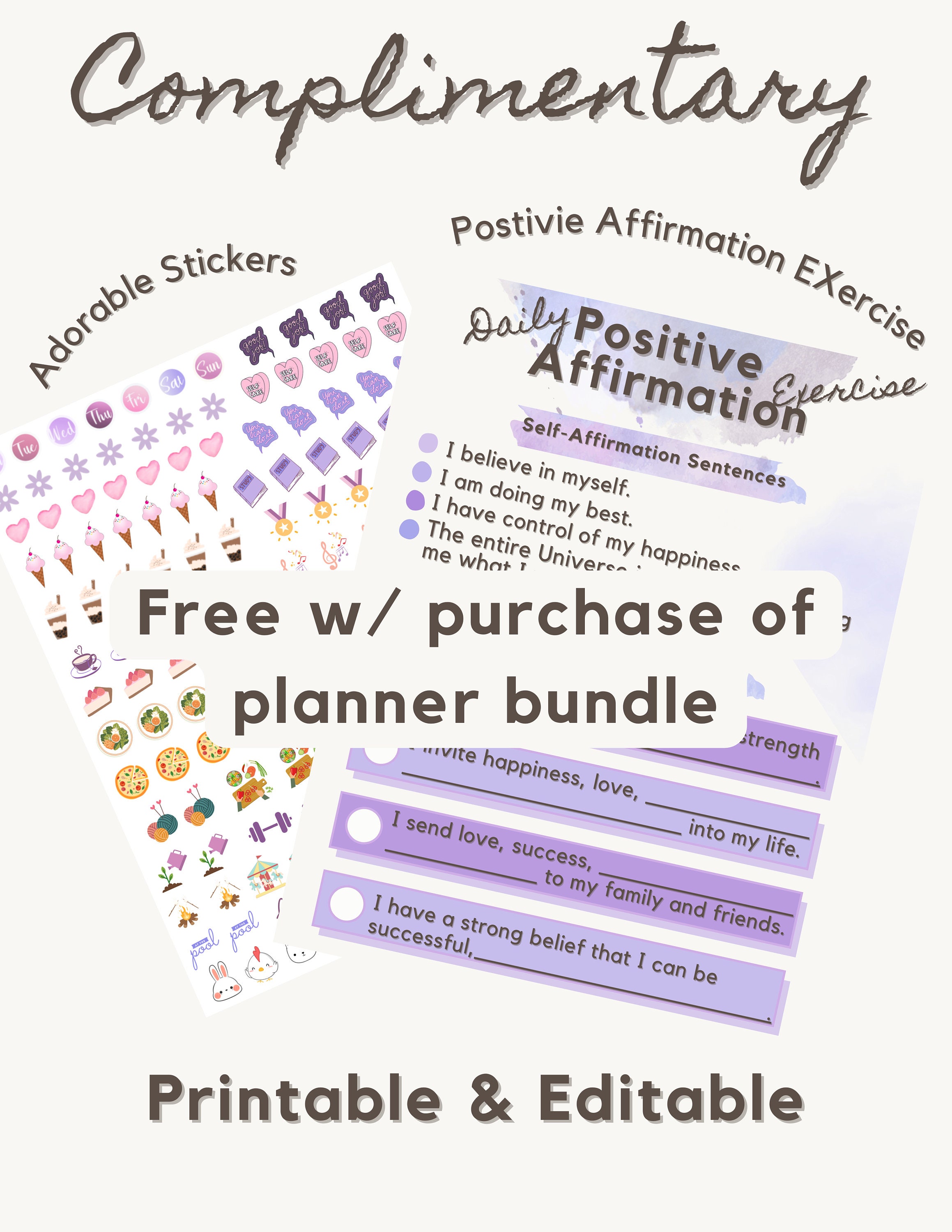 Editable Printable Planner Bundle| Daily Planner| Weekly Planner ...