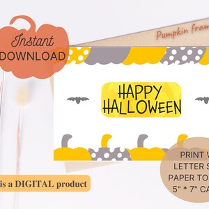 Printable Halloween Card Set |cute Halloween Card |digital Download ...
