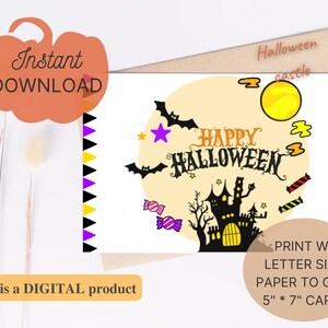 Printable Halloween Card Set |cute Halloween Card |digital Download ...
