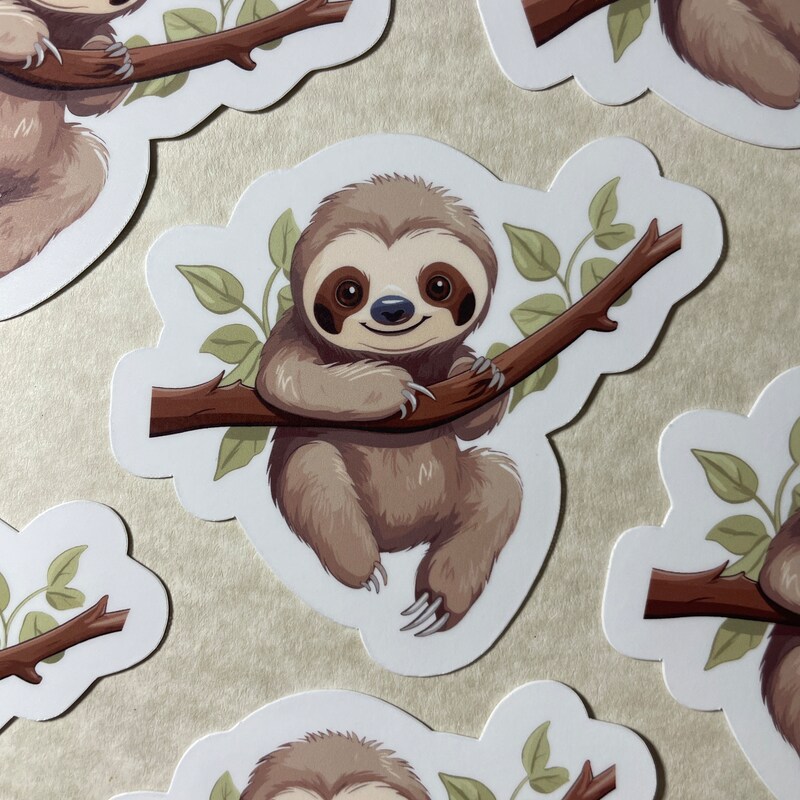 Sloth Sticker - Etsy