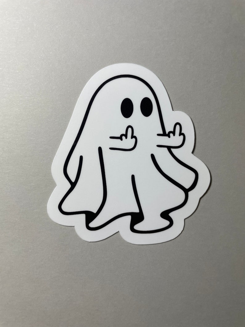 Ghost Flip off Vinyl Sticker - Etsy