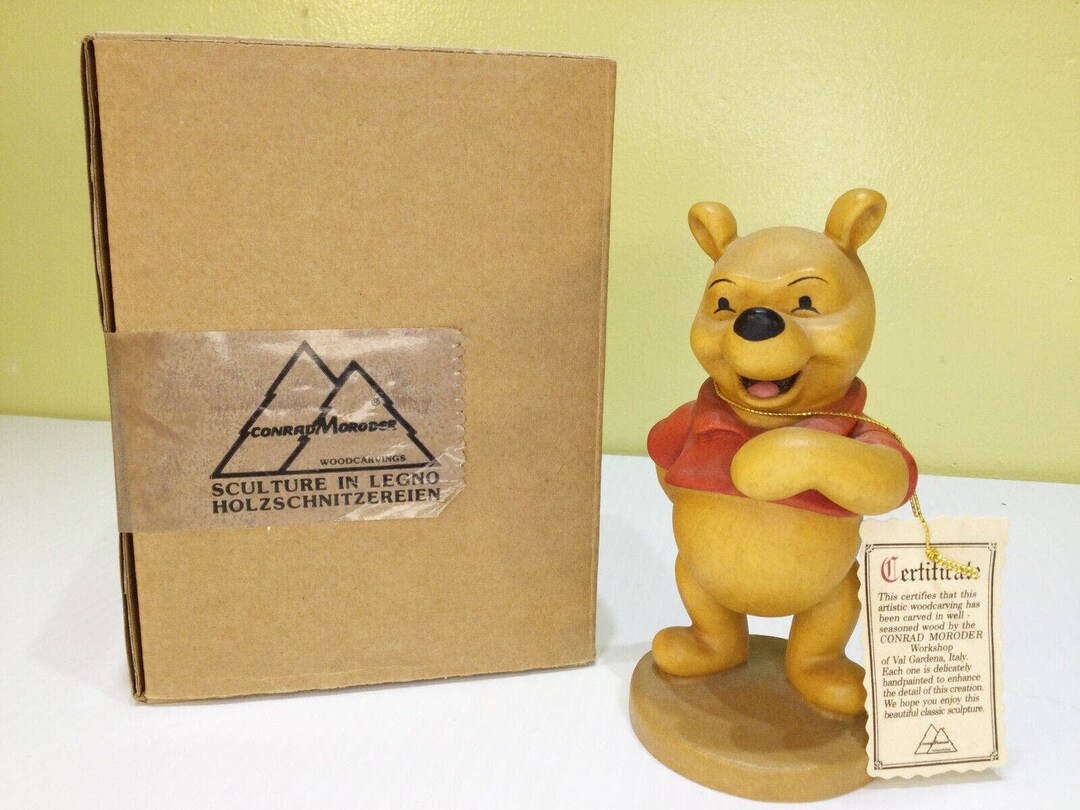 Vintage / Winnie the Pooh / Hand-carved, Hand-painted / Conrad Moroder ...