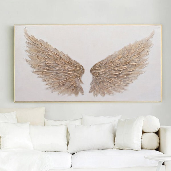Textured Angel Wings Painting - Etsy