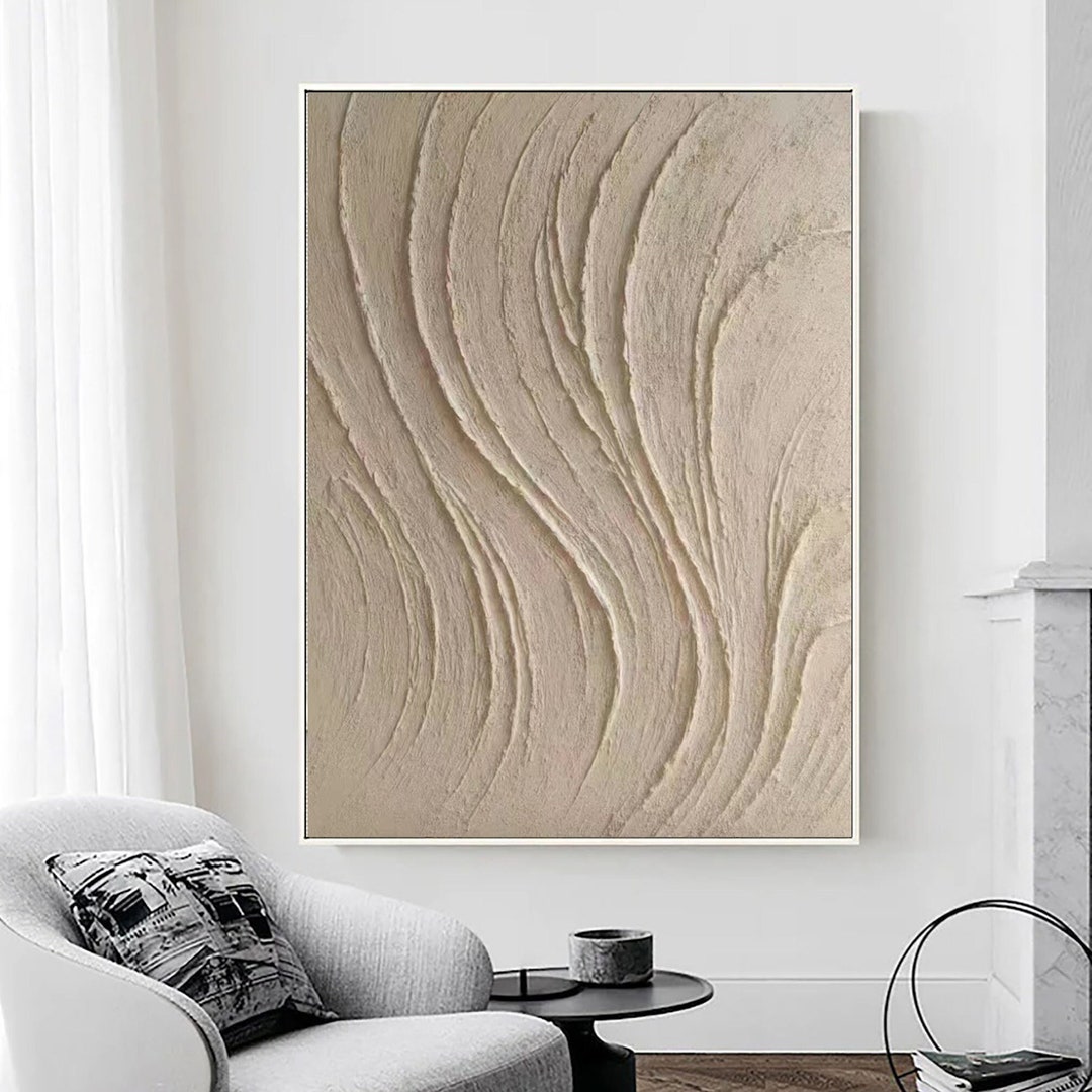 Beige Abstract Painting Beige Texture Painting Beige Minimalist Wall ...