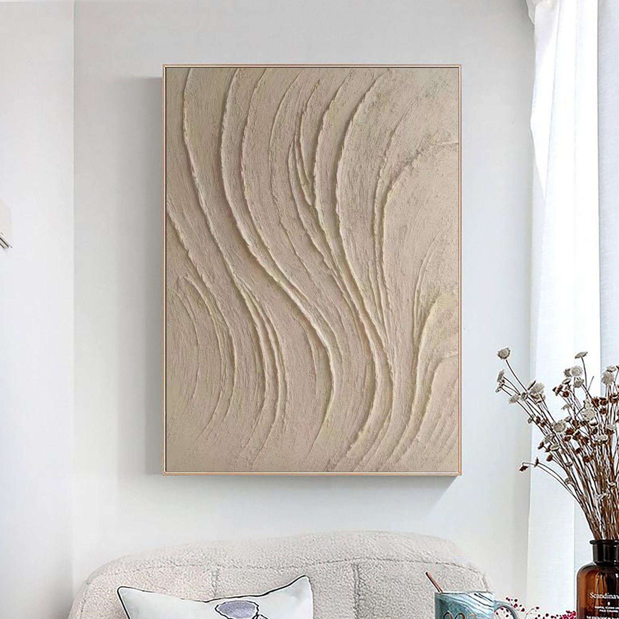 Beige Abstract Painting Beige Texture Painting Beige Minimalist Wall ...