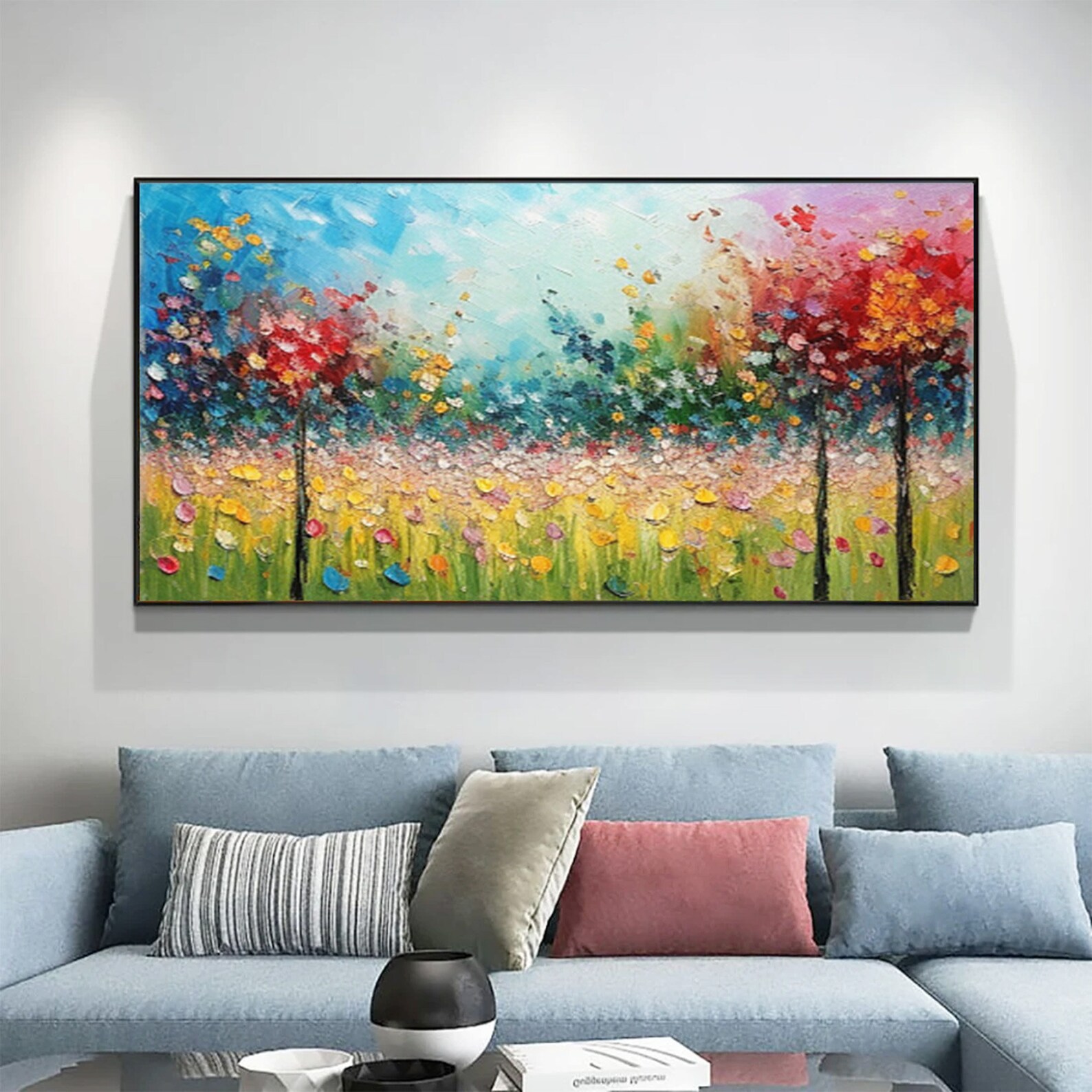Large Colorful Forest Painting Forest Landscape Oil Painting - Etsy