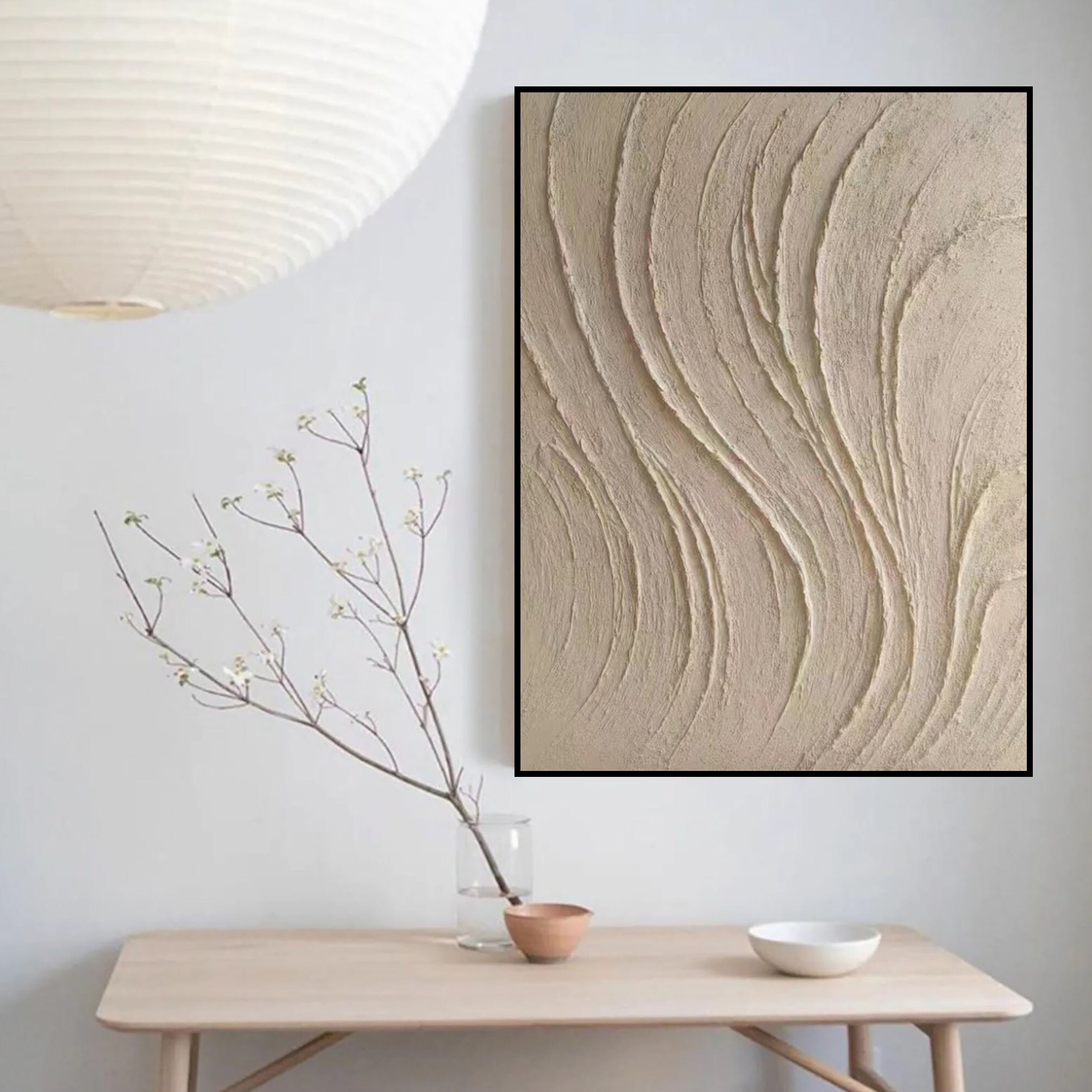 Beige Abstract Painting Beige Texture Painting Beige Minimalist Wall ...