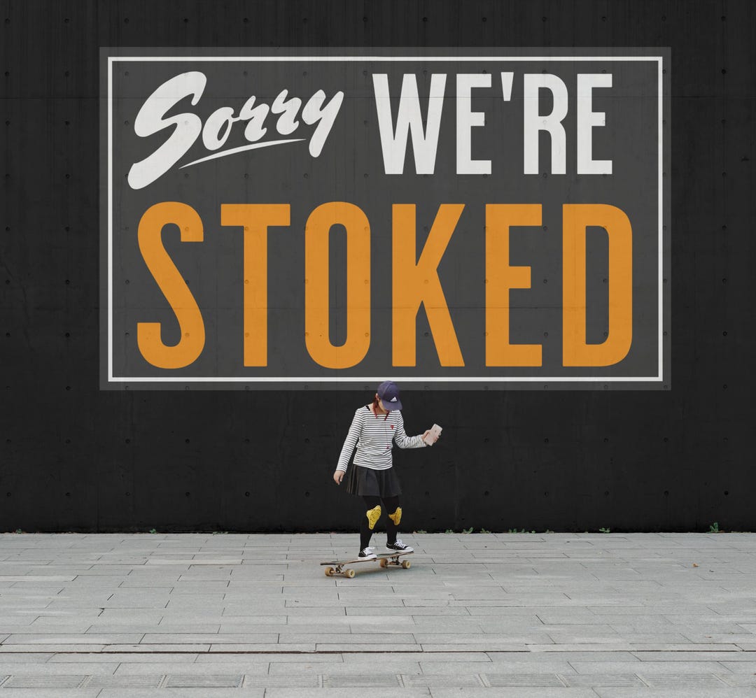 Sorry We're Stoked SVG/PNG - Etsy