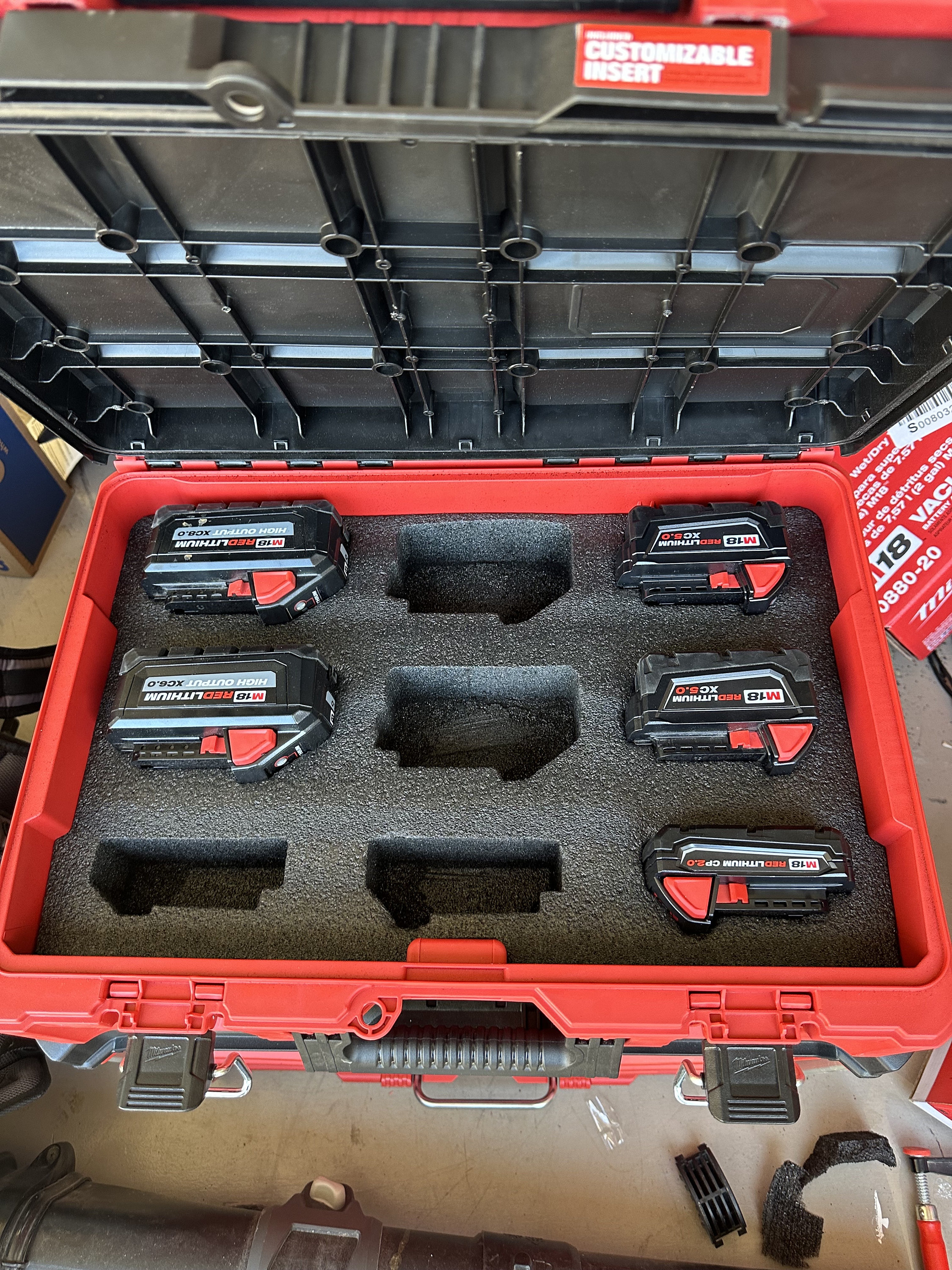 M18 Battery Layout Kaizen Foam Insert Packout # 48-22-8450 — Milwaukee ...