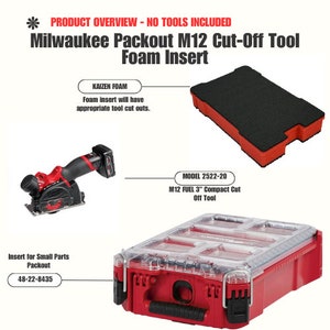 Milwaukee M12 Cutoff Tool Kaizen Foam Insert for Packout - Etsy